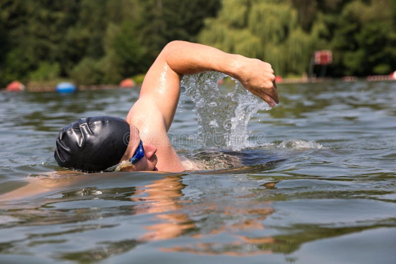 Swimmer Doing Forward Crawl Swimming Stroke Stock Image - Image of ...