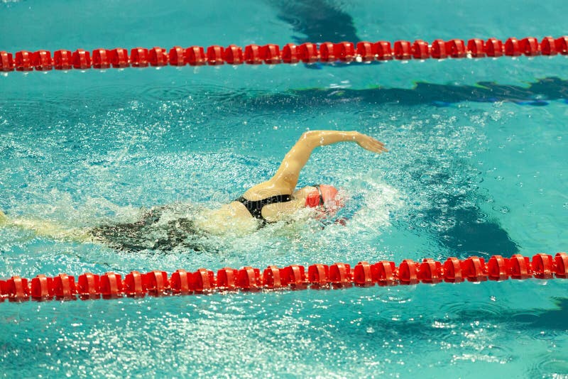 Swimmer Doing Freestyle Stroke Stock Photo - Image of pool, race: 190064056