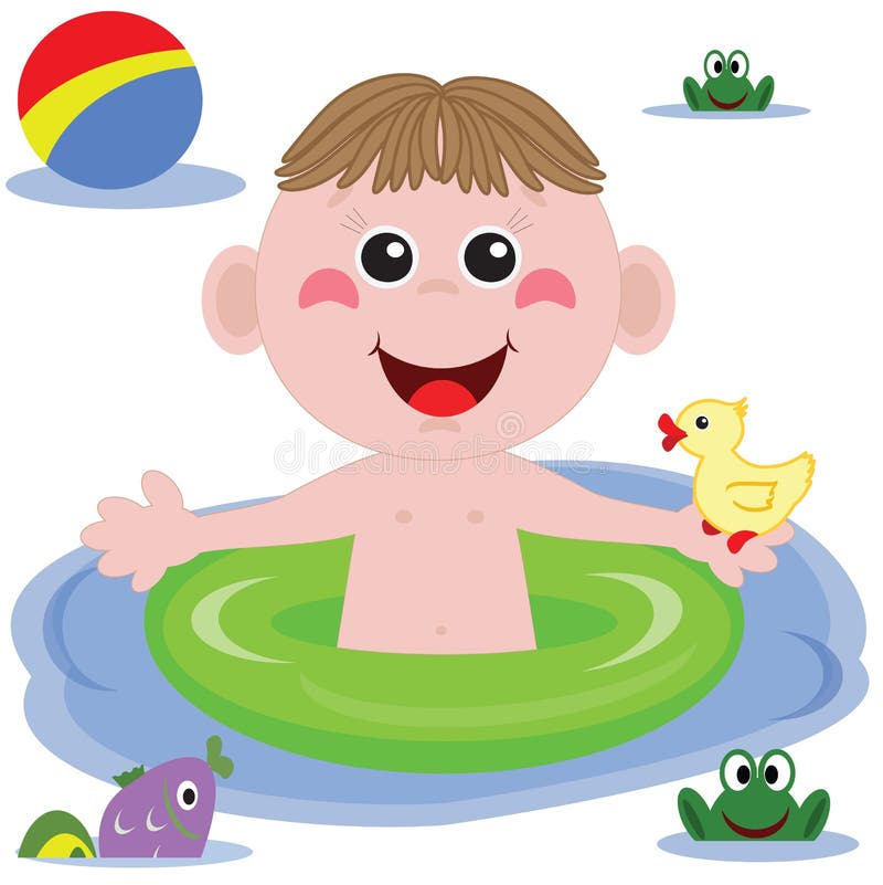 Swimmer funny boy stock vector. Illustration of outdoors - 25353290