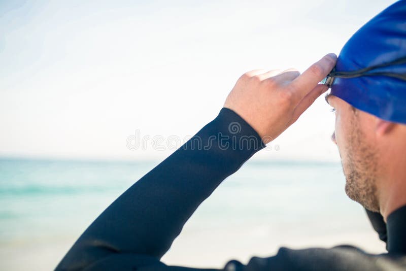 Swimmer Getting Ready at the Beach Stock Photo - Image of outdoors ...