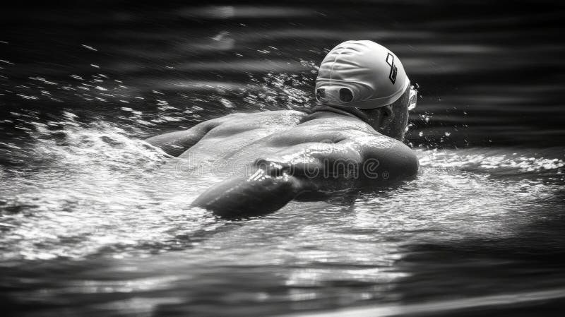 Swimmer Glides through Water during Competition Stock Illustration ...