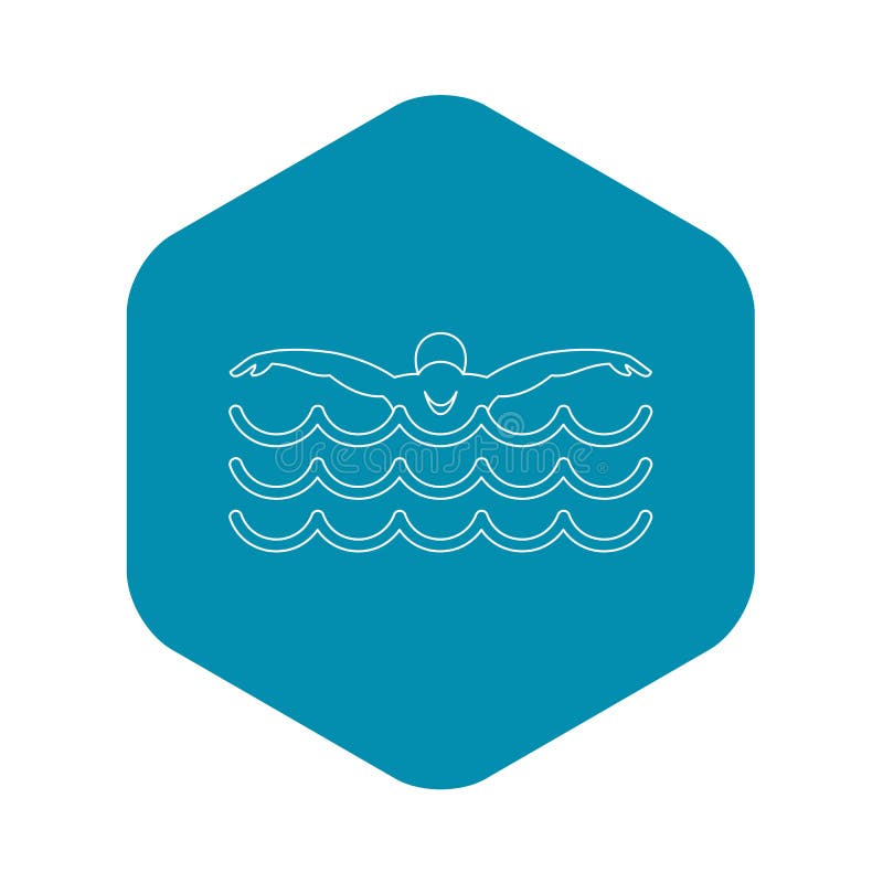 Swimmer icon, simple style stock vector. Illustration of male - 142497452