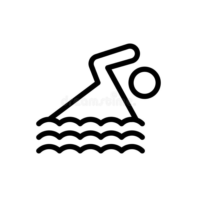 Swimmer thin line icon stock vector. Illustration of pool - 192934689