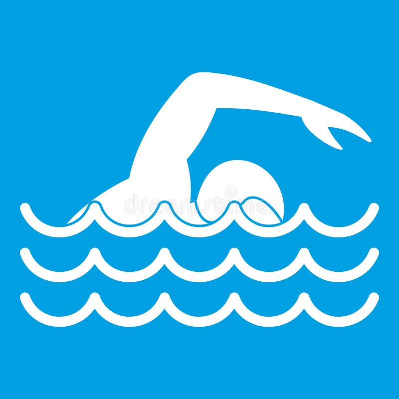 Swimmer icon white stock vector. Illustration of ball - 120423232