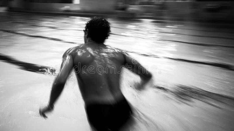 Swimmer Moving through Water in a Pool Stock Illustration ...
