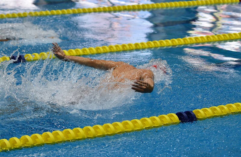 Swimmer in a outdoor pool editorial stock image. Image of outdoor ...