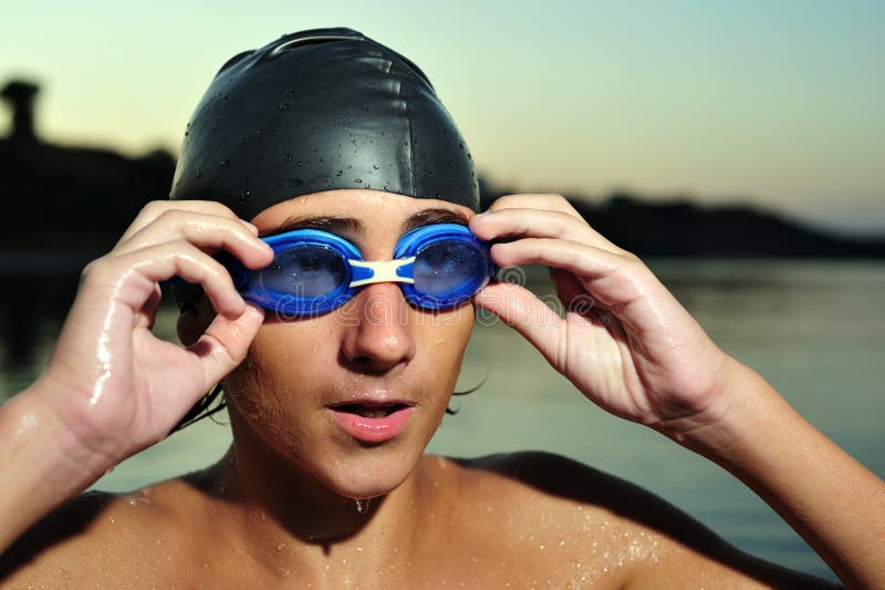 Swimmer portrait stock image. Image of closeup, aquatic - 6762687