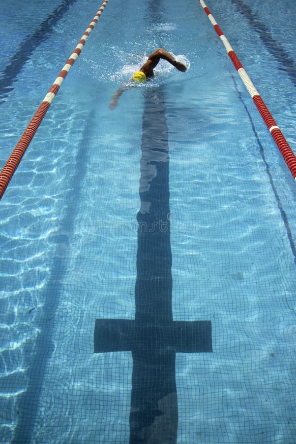 Swimmer Racing To the Finish Stock Photo - Image of energy, competition ...
