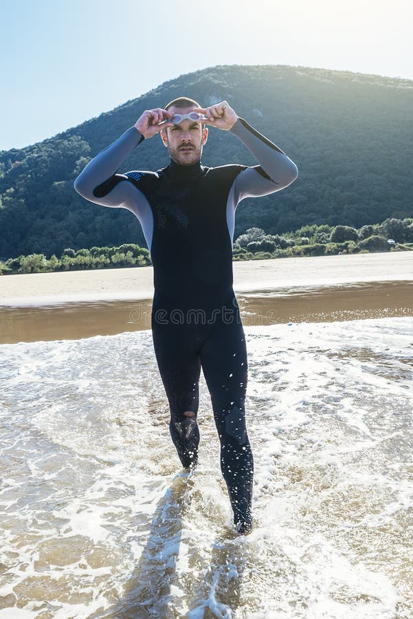 Swimmer Ready To Go Swimming. Stock Photo - Image of lifestyle, suit ...