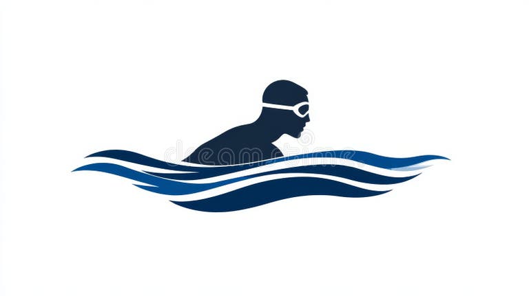 The Swimmer S Stylized Representation Utilizes Sweeping Lines To ...