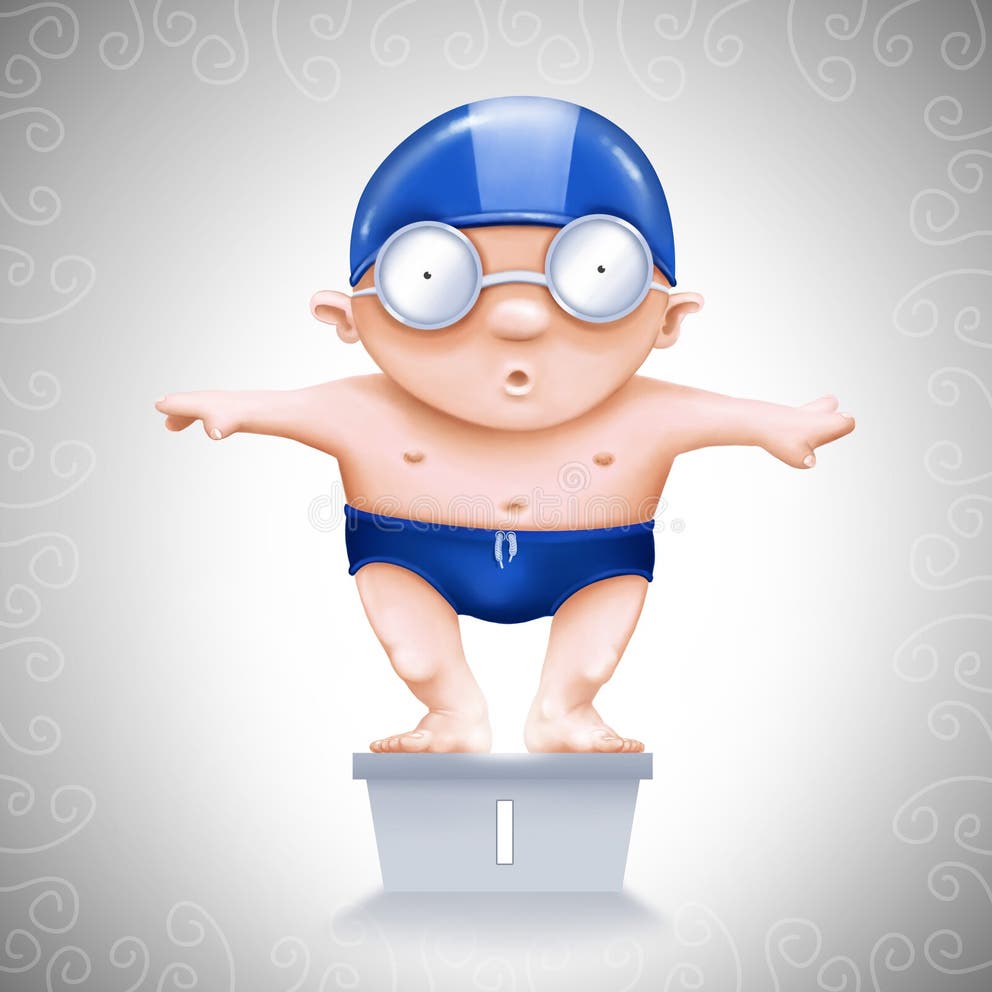 Block Starting Swimmer Stock Illustrations – 42 Block Starting Swimmer ...