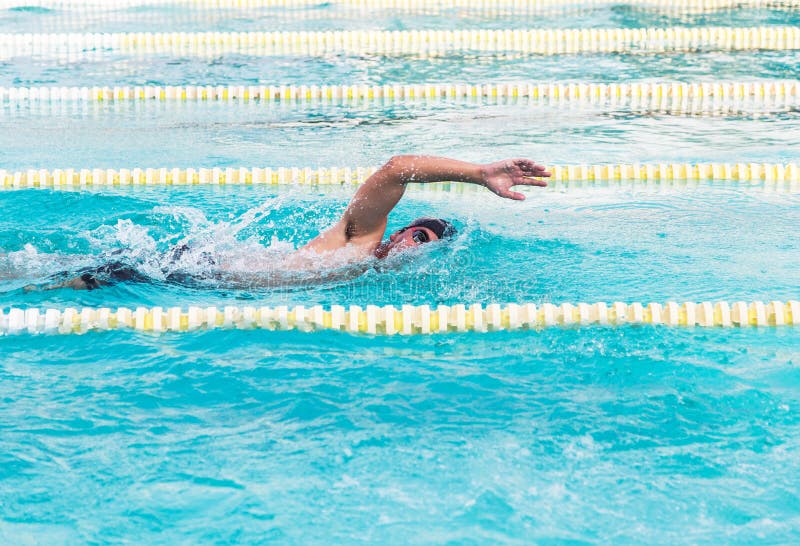Swimmer Swimming Front Crawl in the Pool Editorial Stock Photo - Image ...