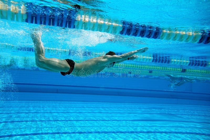 Swimmer in the Swimming Pool Stock Image - Image of designation, health ...