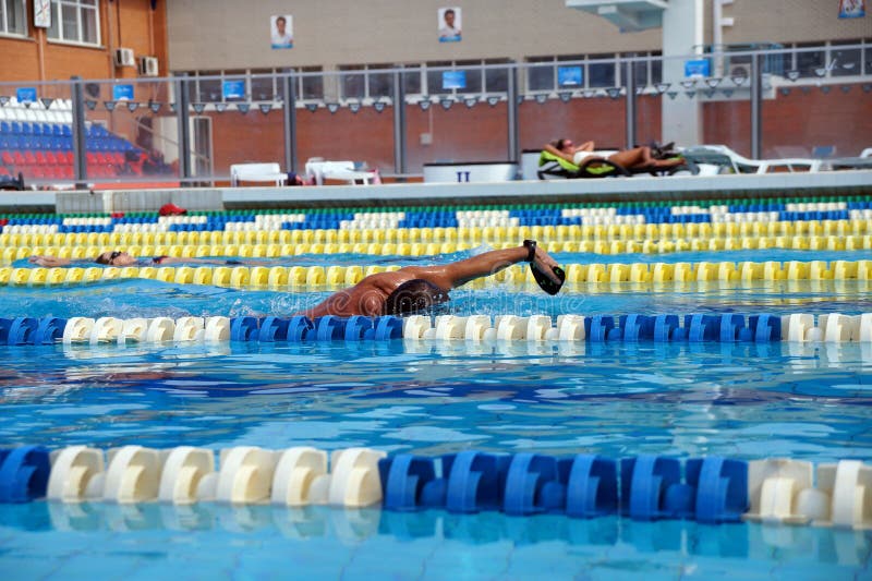 Swimmer in the Swimming Pool Stock Image - Image of fitness, swimmer ...