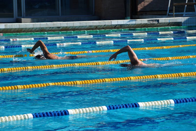 Swimmer in swimming pool stock image. Image of active - 60866407