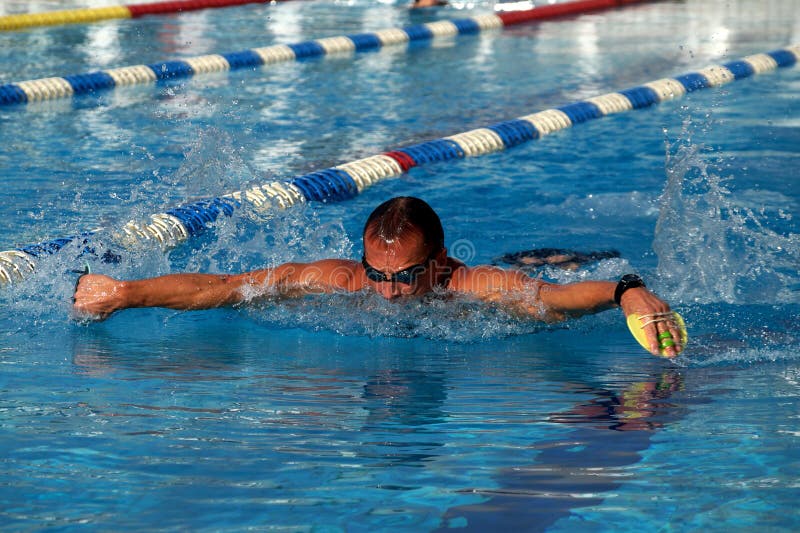 Swimmer in the Swimming Pool Stock Photo - Image of championship ...