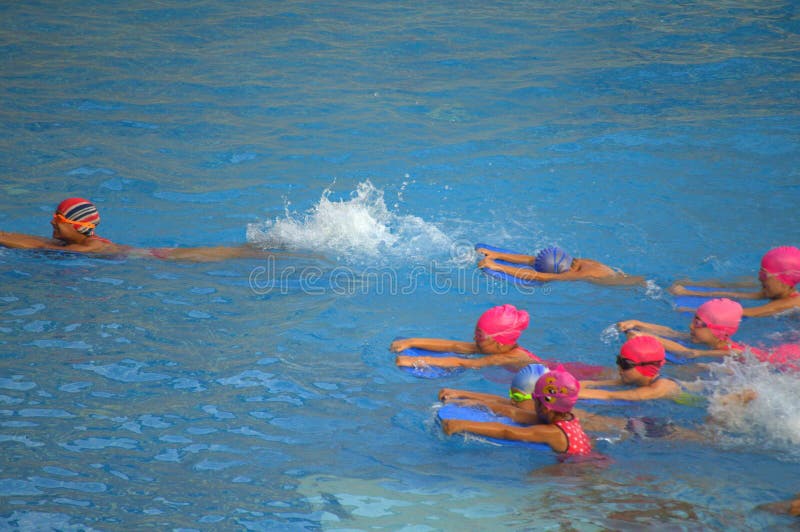 Children Swimmer Training Competition Editorial Image - Image of team ...