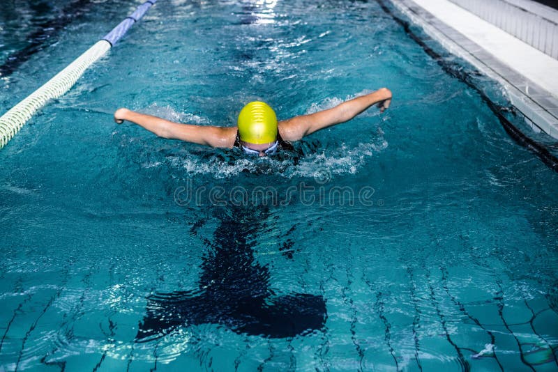 Swimmer Woman Swimming in the Swimming Pool Stock Photo - Image of ...
