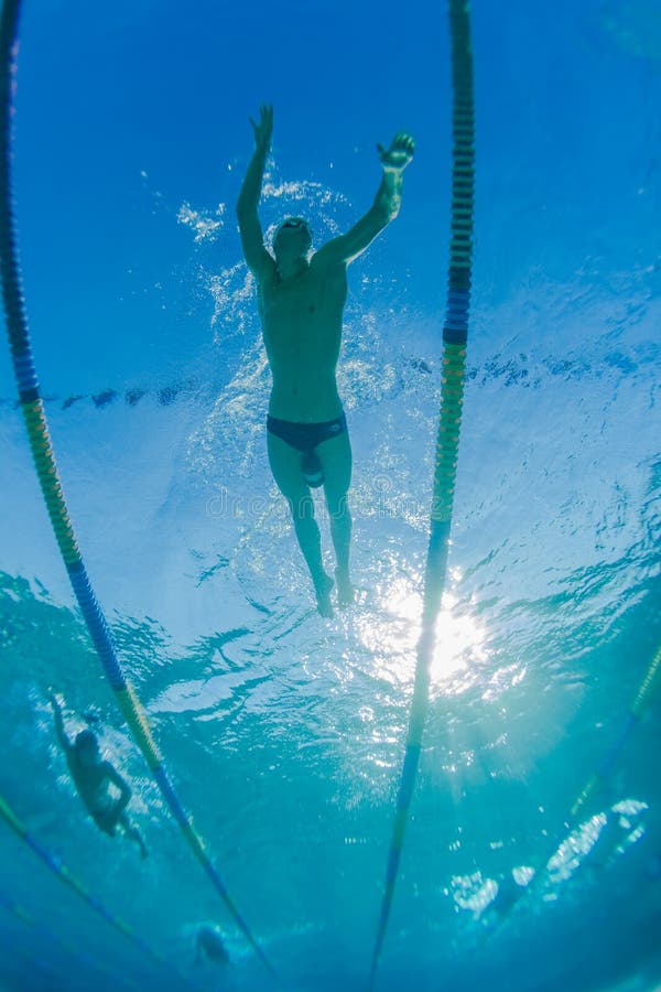 Swimmers Training Underwater Editorial Photography - Image of pool ...