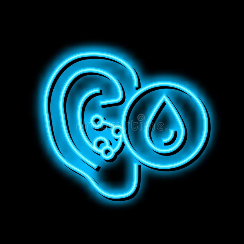 Swimmers Ear Neon Glow Icon Illustration Stock Vector - Illustration of ...