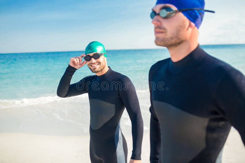 Swimmers Getting Ready at the Beach Stock Image - Image of holidays ...