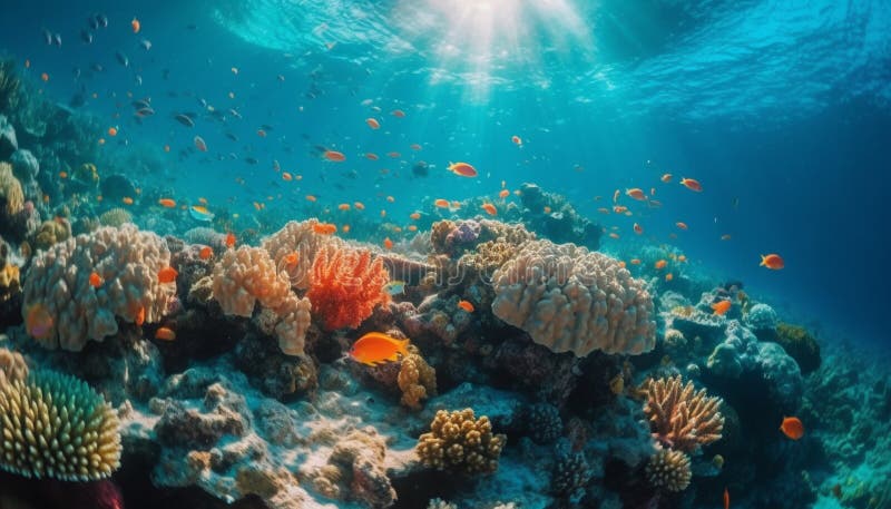 Swimming Below, I See Natural Beauty Underwater Generated by AI Stock ...