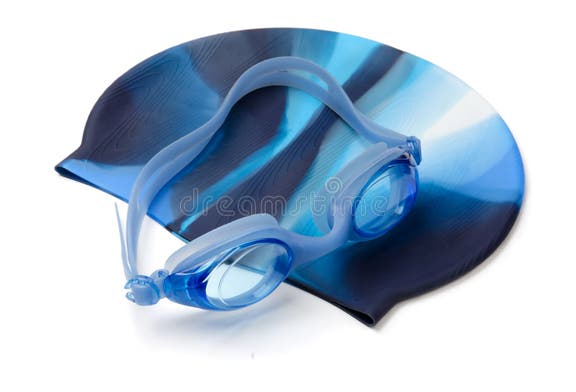 Swimming cap and goggles stock image. Image of recreational - 27574085