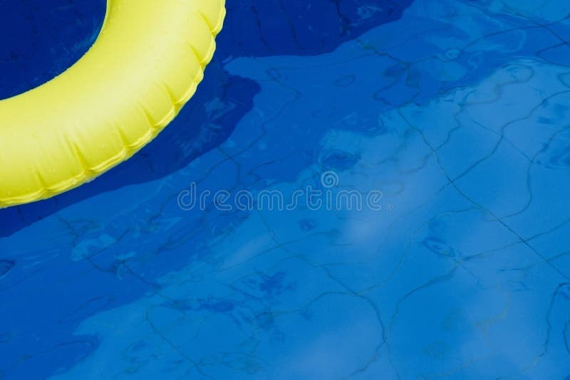 Swimming Circle on the Water of the Pool in Blue Turquoise Color Stock ...