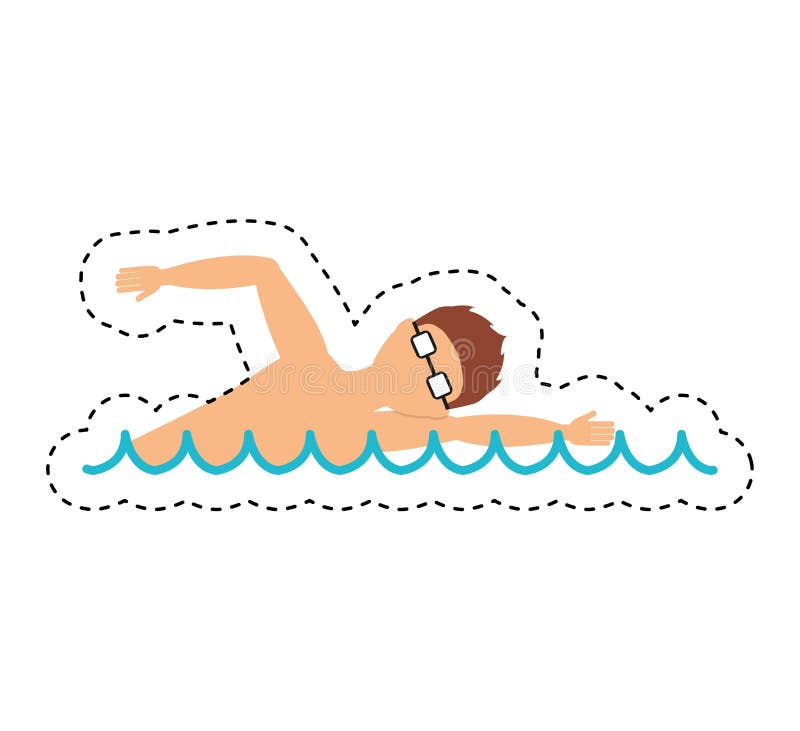 Swimming Competition. Kids Water Sport Swimming Race in Pool Vector ...