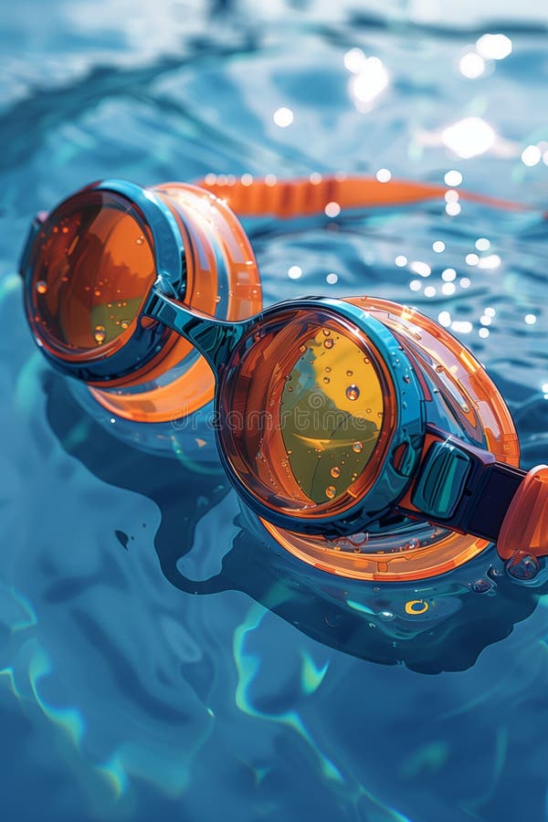 Swimming Goggles for Swimming Sport, Vertical Illustration. Generated ...