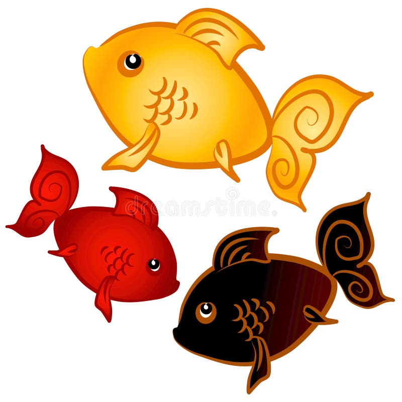 Swimming Goldfish Clip Art stock illustration. Illustration of fishes ...