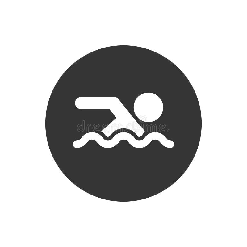 Swimming Icon on White. Vector Illustration in Flat Stock Vector ...