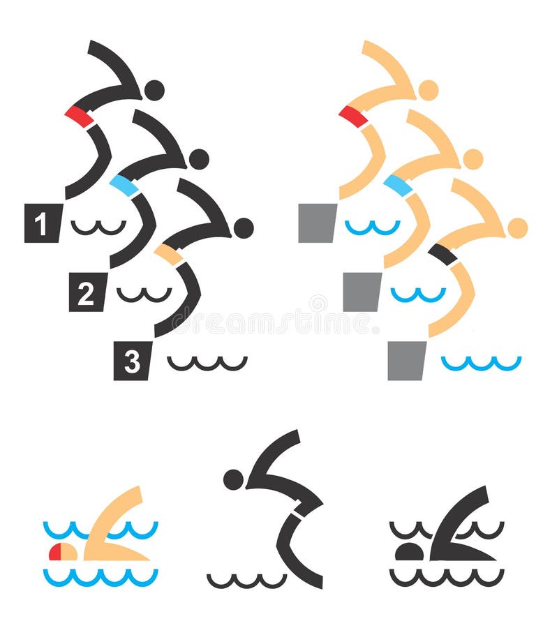 Swimming icons stock vector. Illustration of activity - 36884336