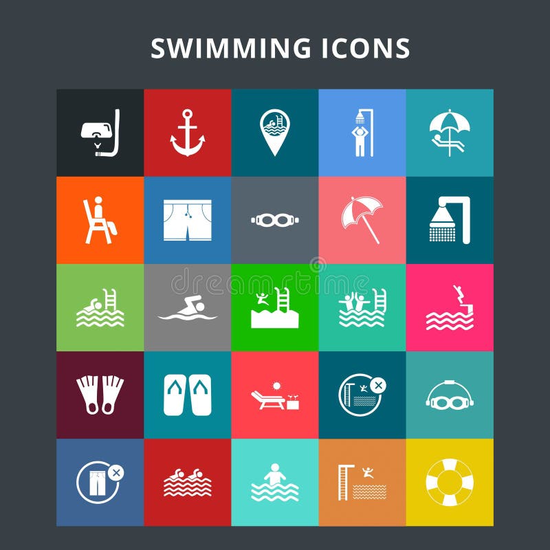 Swimming icons stock vector. Illustration of activity - 36884336