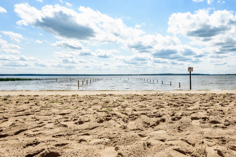 Swimming Lake with a Sandy Beach in Braslav, Belarus. Stock Photo ...