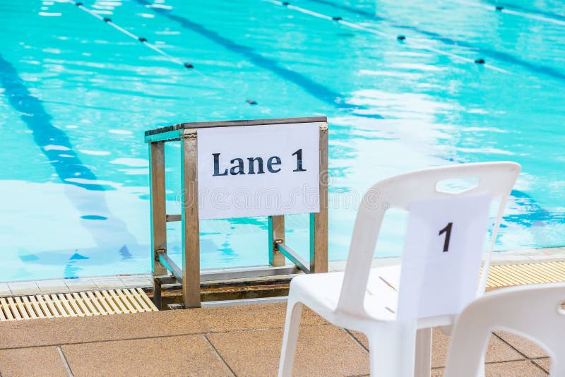 Swimming Lane 1 Sign Posted at School Swimming Competition Stock Image ...