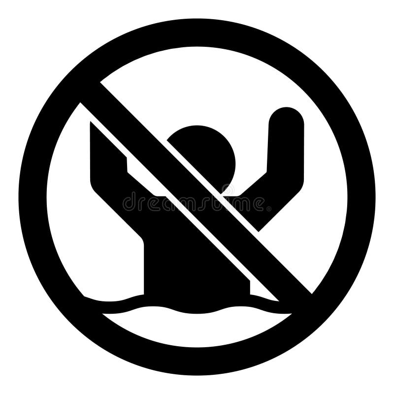 Swimming Man Ban Solid Icon, Prohibited Elements Concept. Vector ...