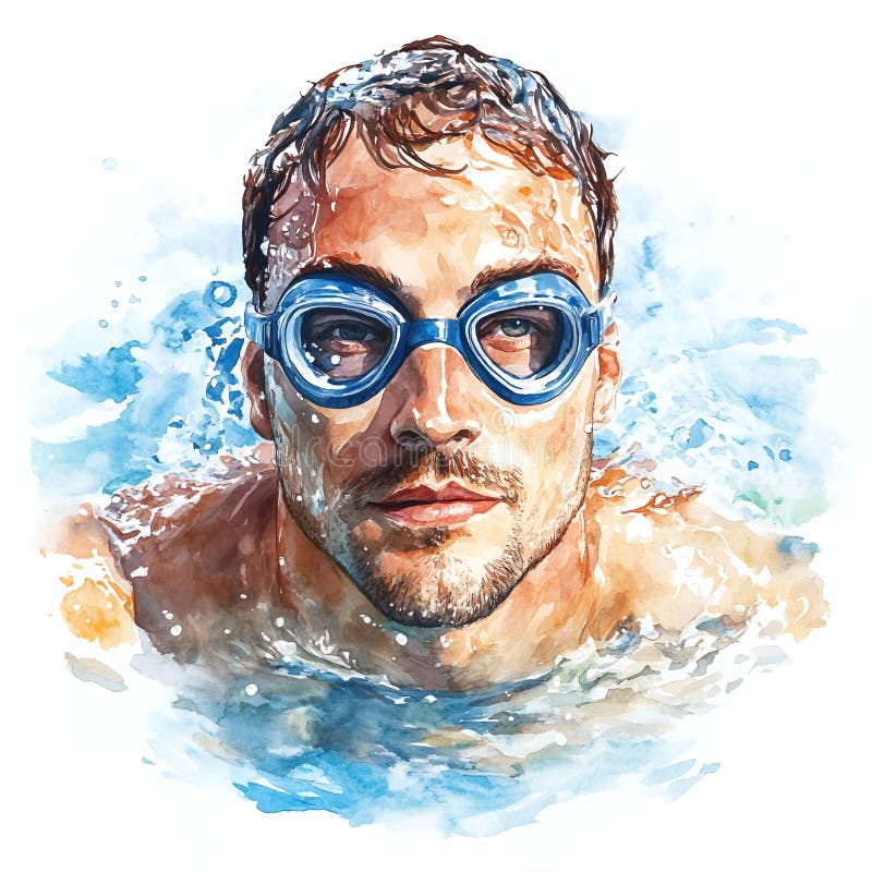 Swimming man. Splash paint stock illustration. Illustration of paint ...