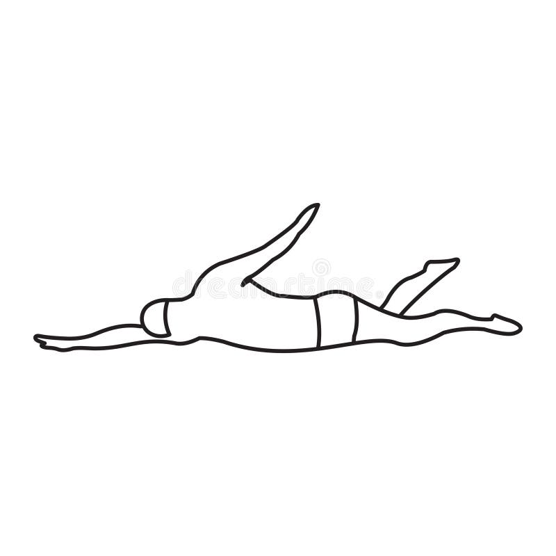 Swimming Motion Line Illustration Vector Design Stock Illustration ...