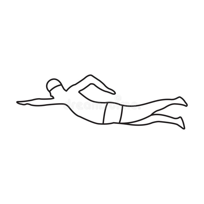Swimming Motion Line Illustration Vector Design Stock Illustration ...
