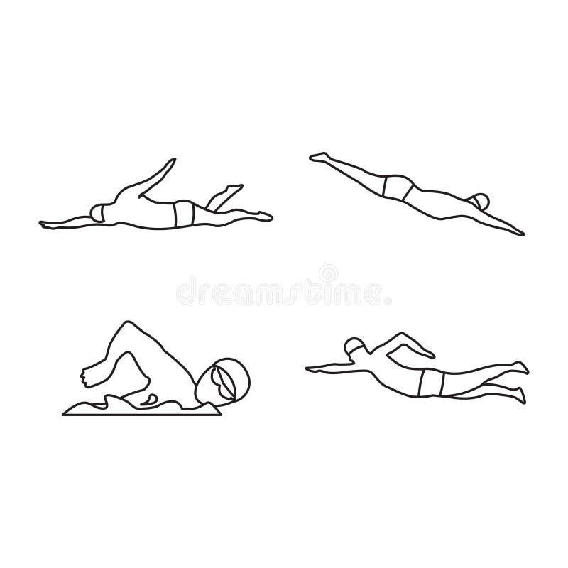 Swimming Motion Line Illustration Vector Design Stock Illustration ...