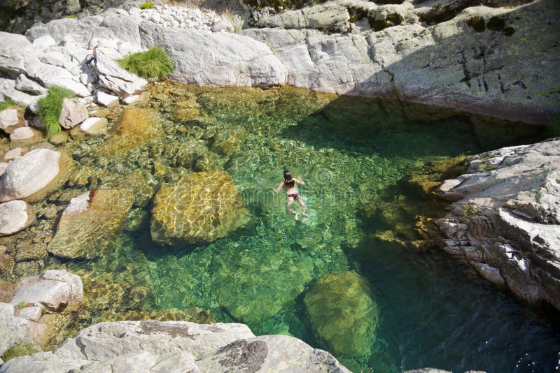 Swimming at a natural pool stock photo. Image of rural - 22787838