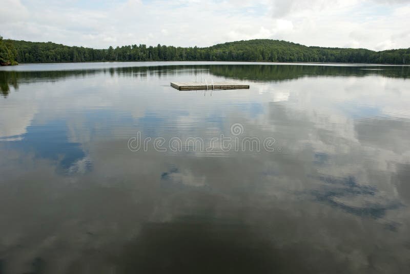 Swimming Platform on a Lake in Northern Ontario Stock Photo - Image of ...