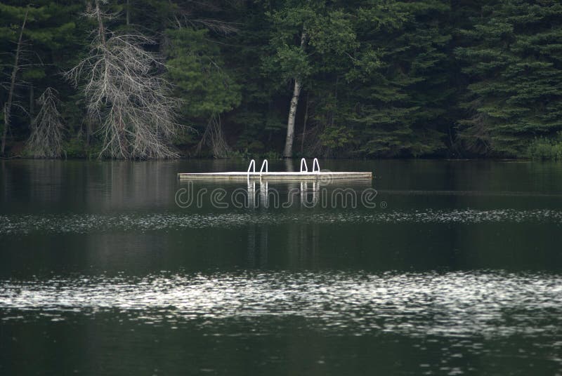 Swimming Platform on a Lake in Northern Ontario Stock Photo - Image of ...