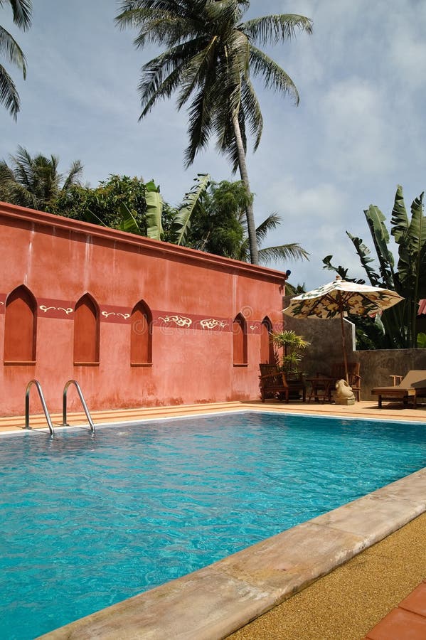 Landscape with pool stock image. Image of arab, quwain - 49183531