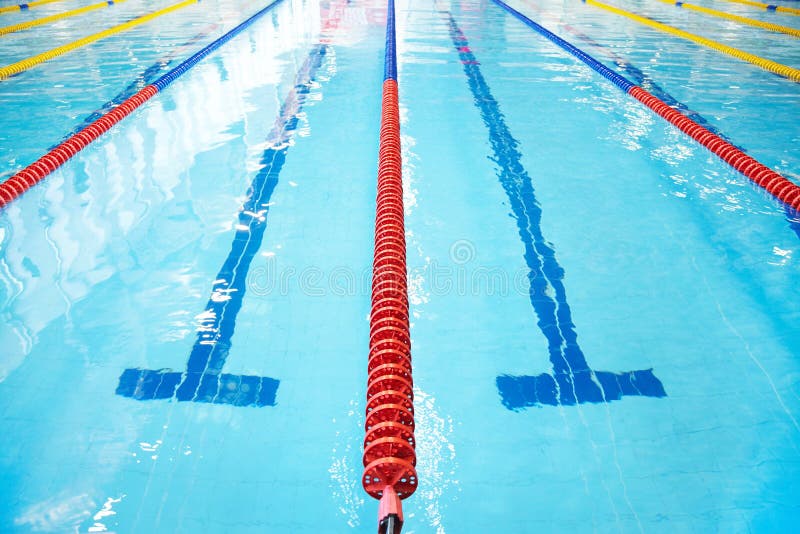 Indoor Swimming Pool Lanes stock photo. Image of flags - 11859384