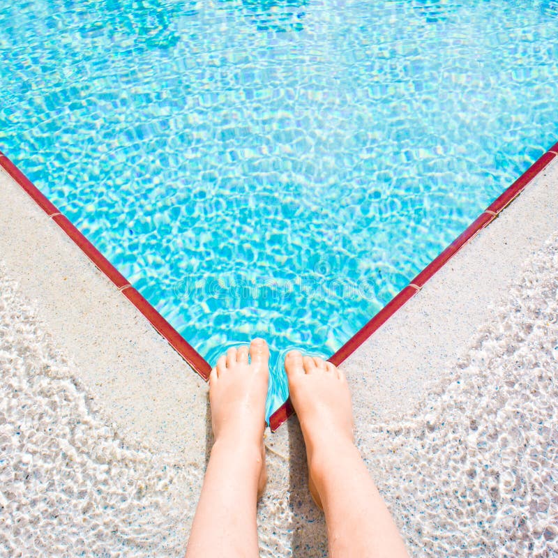 Bare Feet by the Pool stock image. Image of feet, water - 3132029