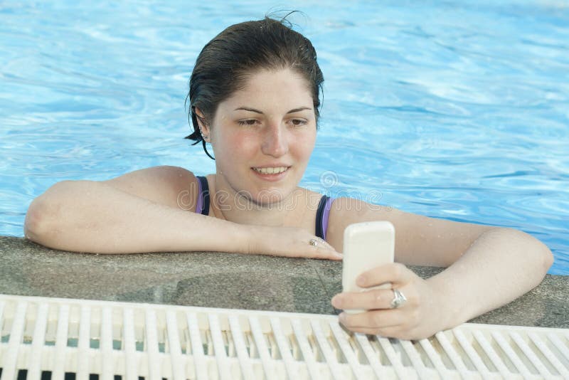 Swimming Pool stock photo. Image of beauty, phone, personal - 26716576