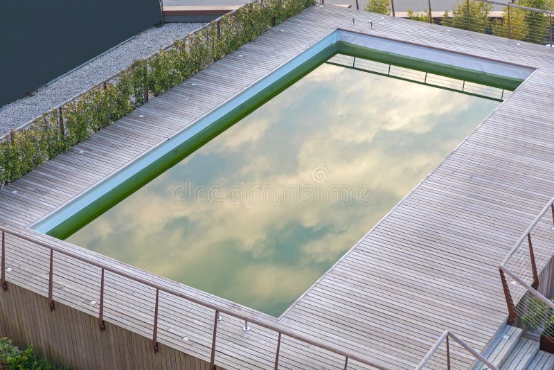 Swimming Pool stock image. Image of calm, europe, clouds - 194073067