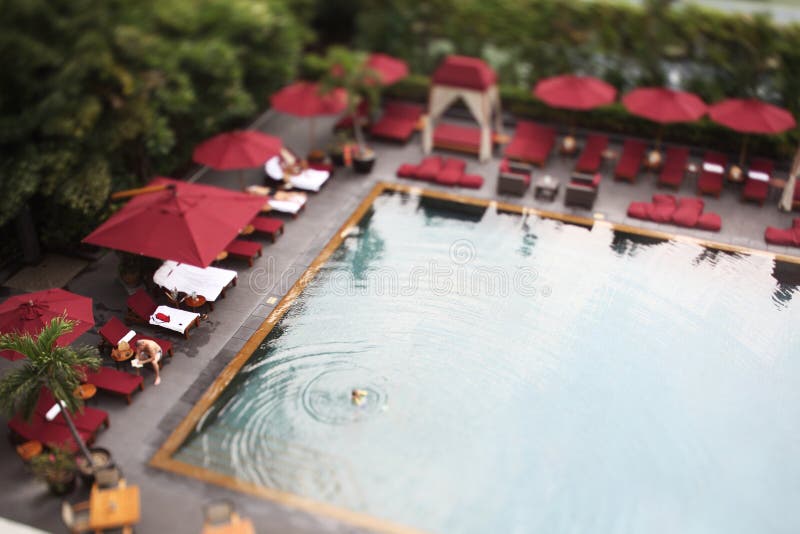 Swimming Pool in Aerial View. Stock Image - Image of edge, blue: 68138769